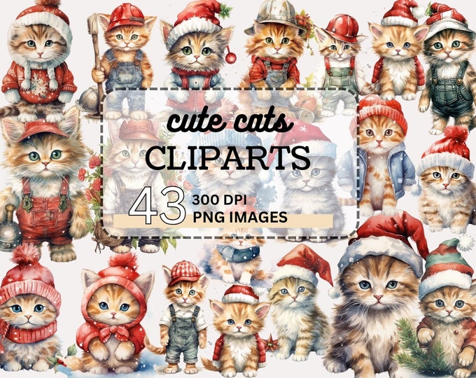 Christmas Cat Clipart Cat Clipart Christmas Png Winter Clipart ...