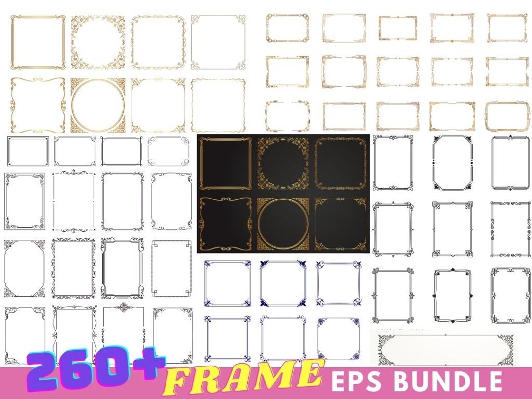 Square Frame Bundle Label EPS Transparent Background - Etsy
