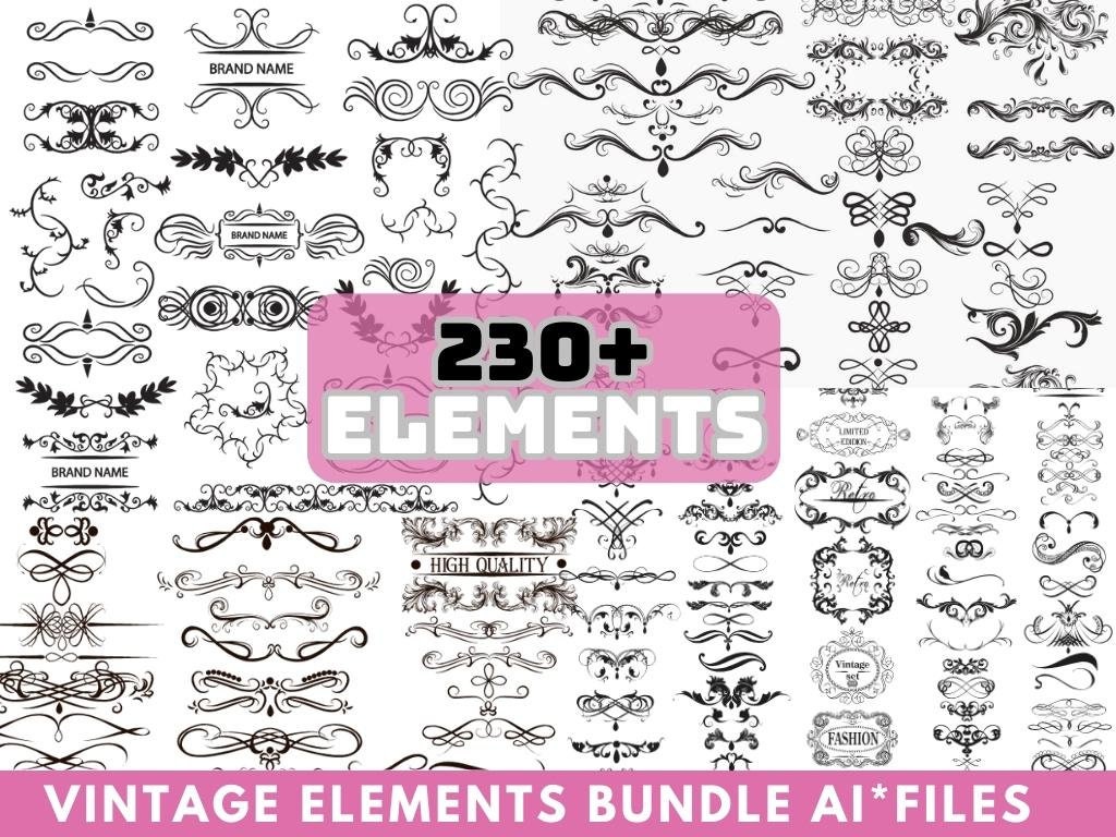 Decorative Elements AI Files, Design Elements Svg, Ornaments Svg ...