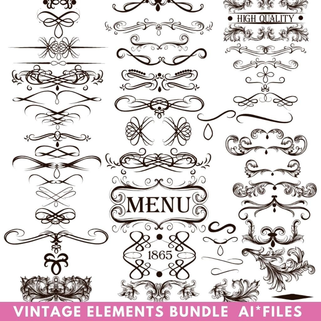 Decorative Elements AI Files, Design Elements Svg, Ornaments Svg ...