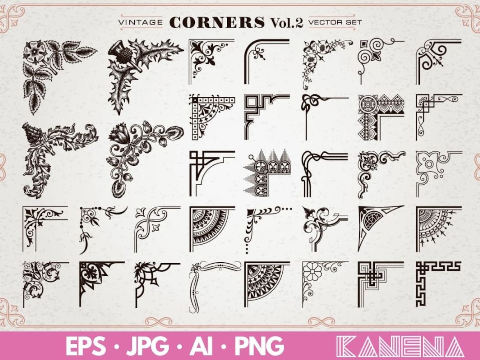 Corner Svg Bundle | Flower Border Svg | Corner Laser Cut | Corner Frame ...