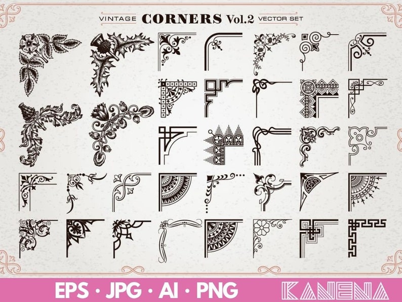 Corner Svg Bundle | Flower Border Svg | Corner Laser Cut | Corner Frame ...