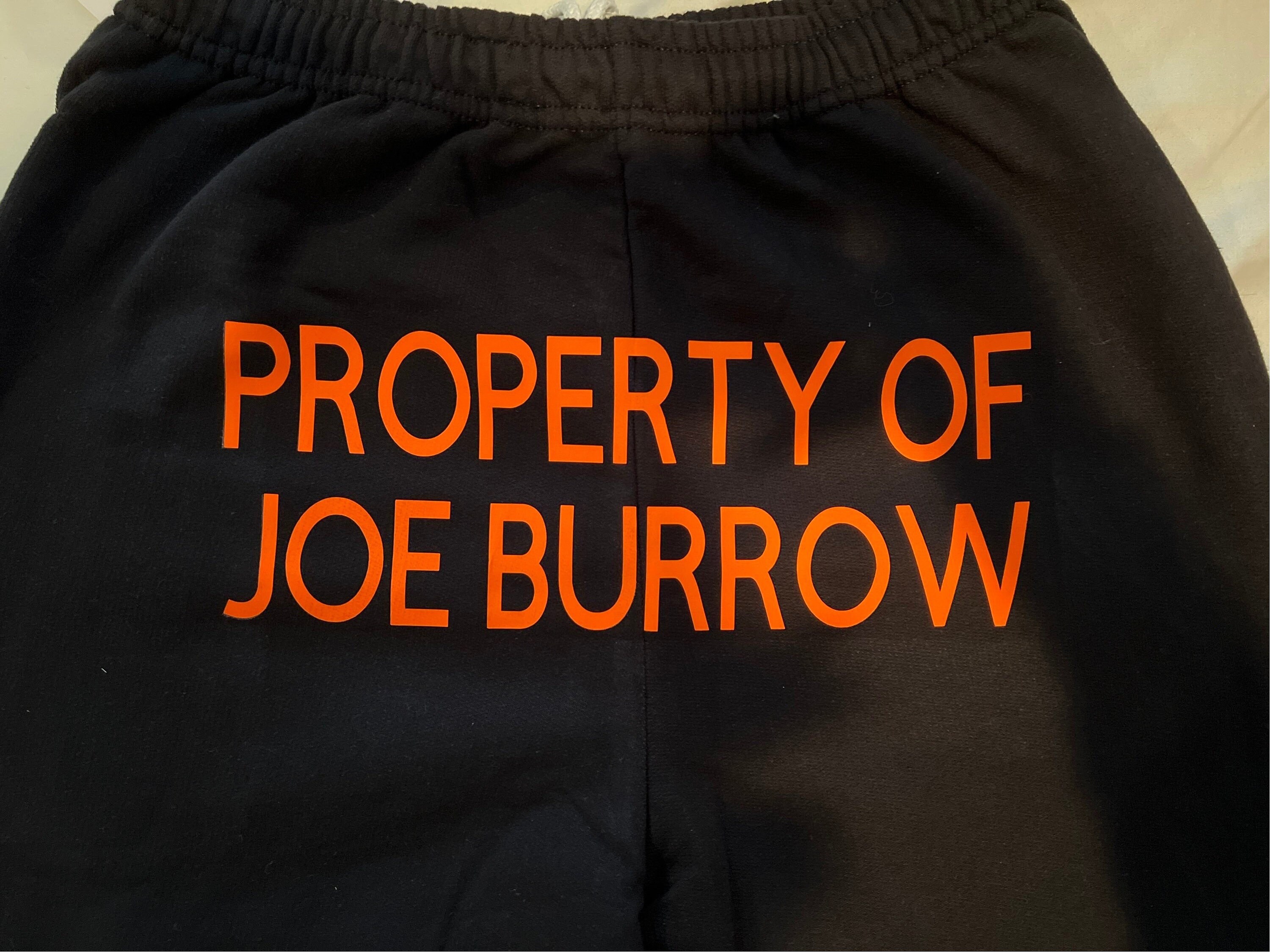 Property of Joe Burrow/bengals/nfl Player Elastic Bottom Sweatpants - Etsy