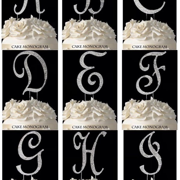 Rhinestone Monogram - Etsy