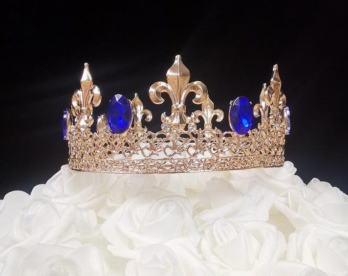 Luxury Gold Crown for Men - Royal King Crown for Weddings, Pageants ...