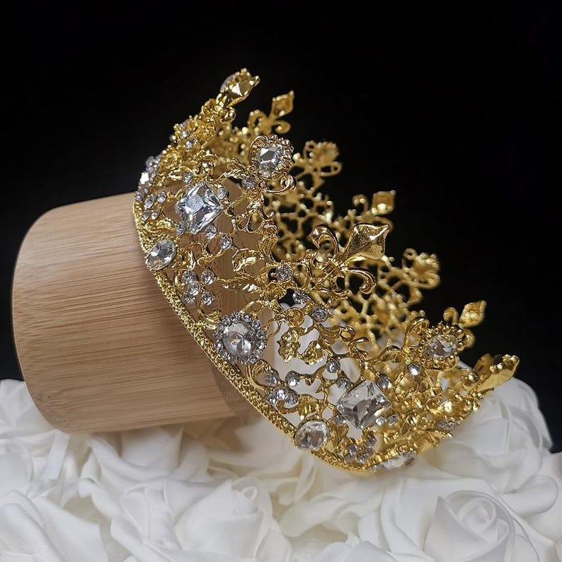 Luxury Gold Crown for Men - Royal King Crown for Weddings, Pageants ...