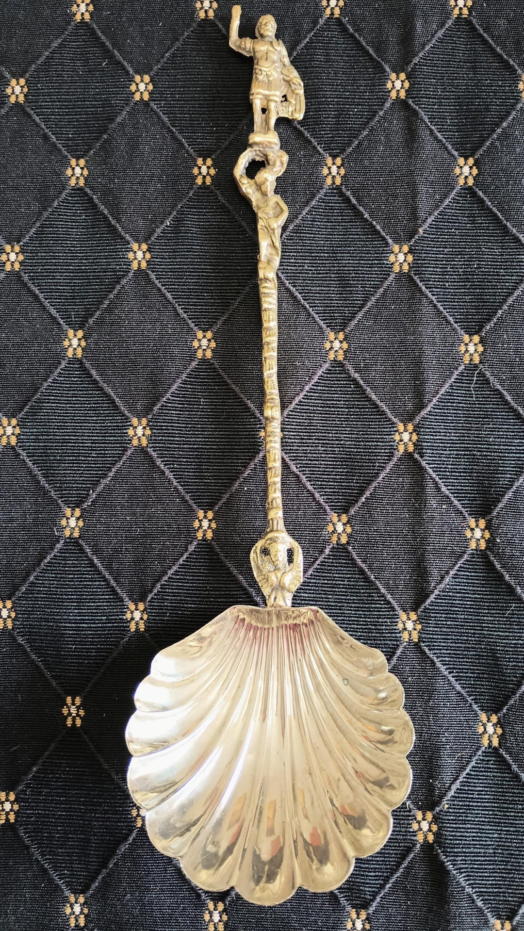 Antique Italian Montagnani Cast Brass and Silver-plated Scalloped ...