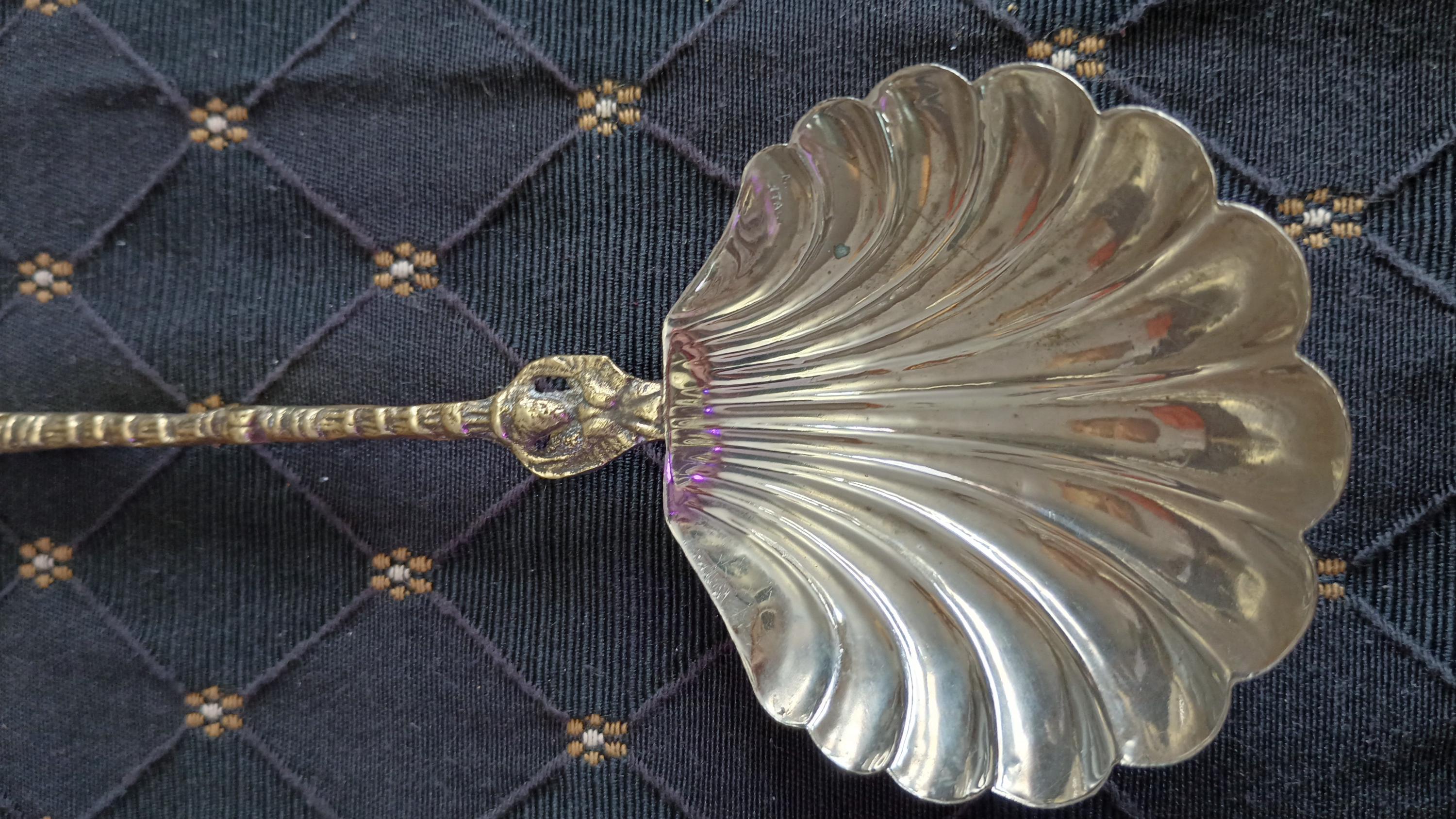 Antique Italian Montagnani Cast Brass and Silver-plated Scalloped ...