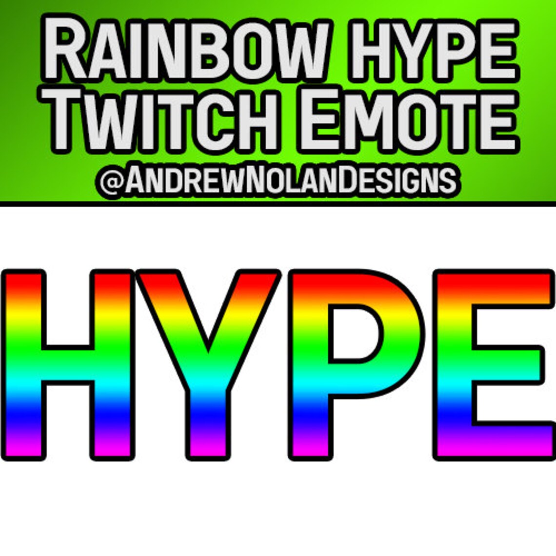 Twitch Rainbow Hype Emote ALL Sizes 112px 56px 28px - Etsy