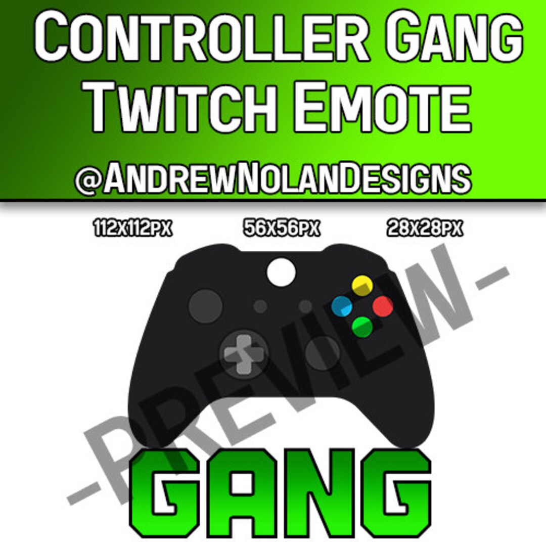 Controller Gang Twitch Emote ALL Sizes 112px 56px 28px Discord Use - Etsy