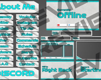 Aesthetic Gray Animated Stream Overlay Pack Twitch Overlay - Etsy