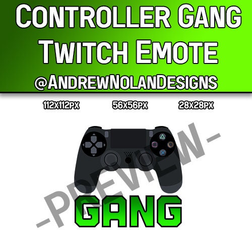 Controller Gang Twitch Emote ALL Sizes 112px 56px 28px Discord Use - Etsy