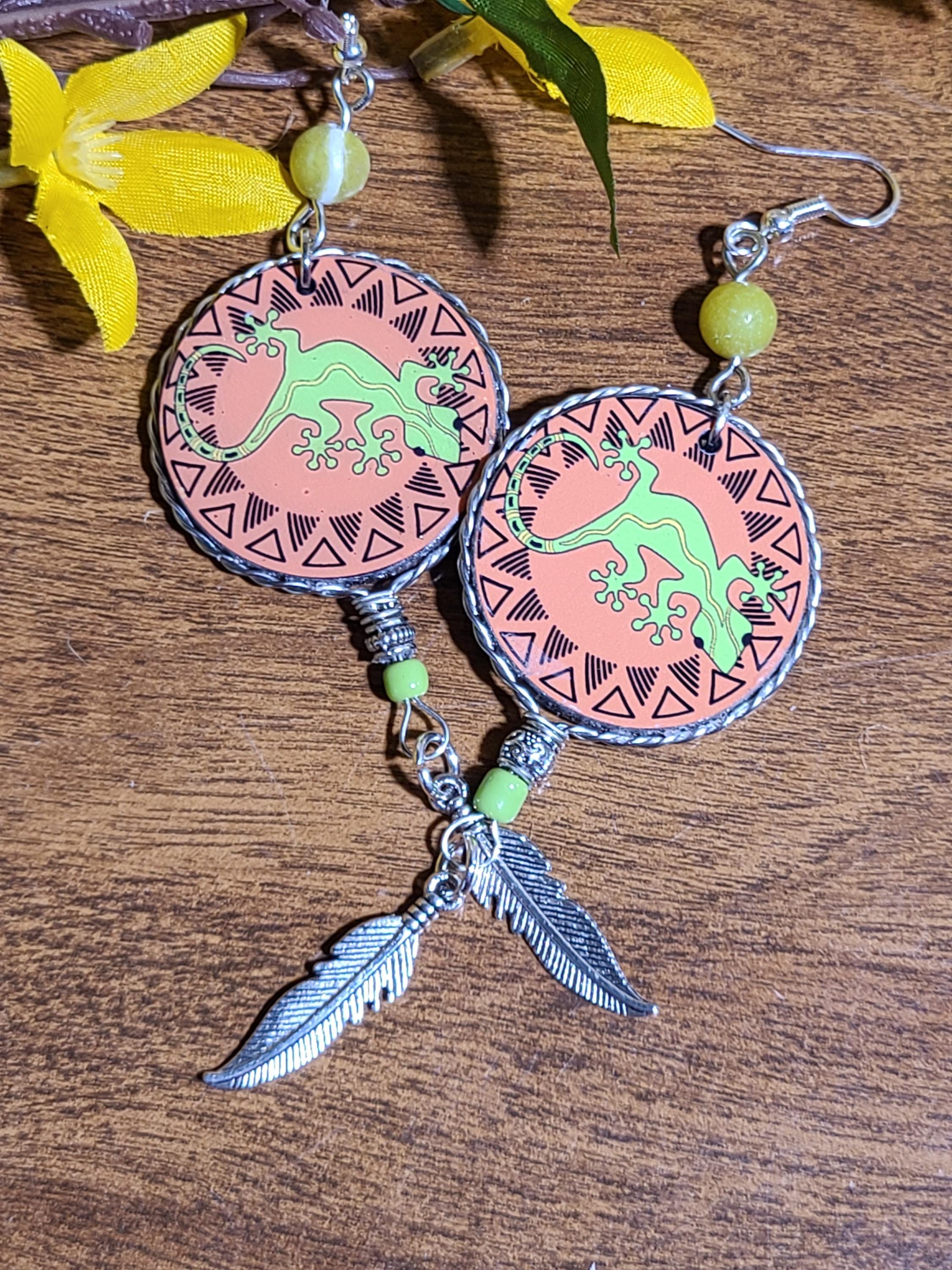Native Symbols Gecko Earrings - Etsy