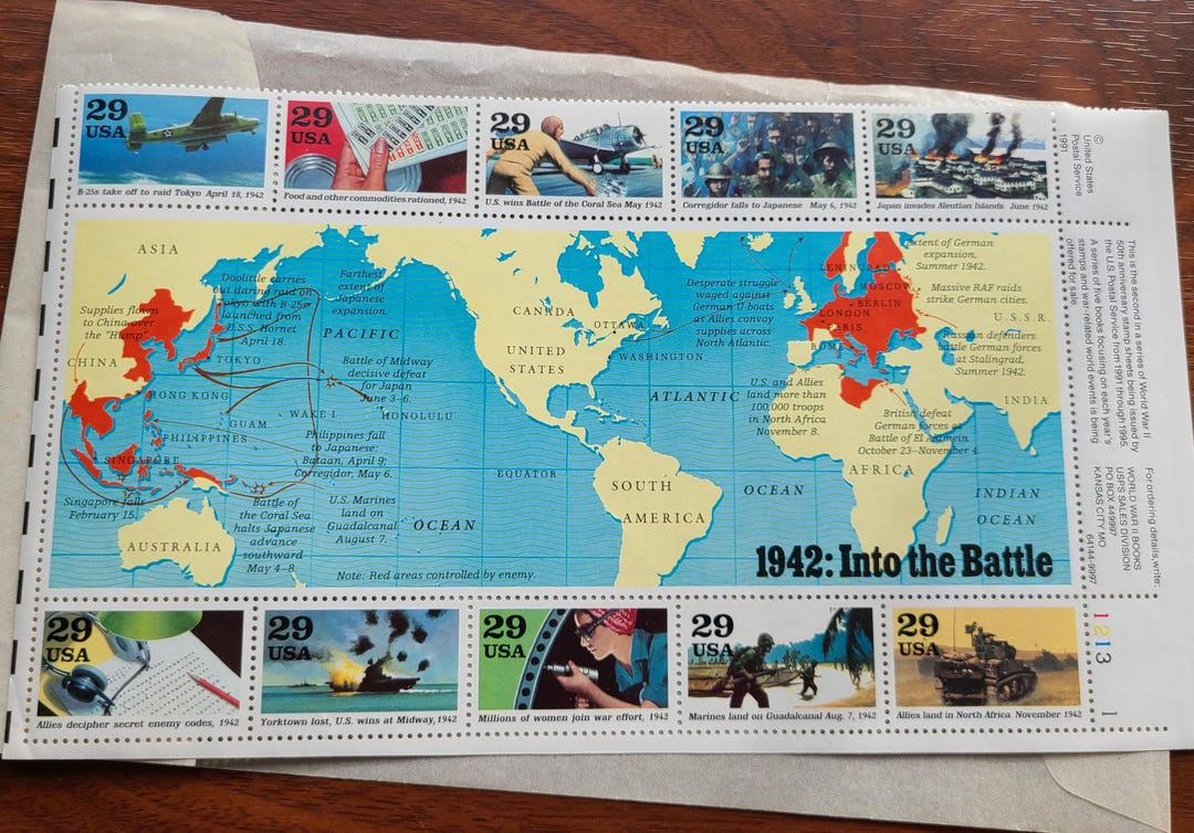 US Stamps 1991 WW2 Commemorative #2697 1942 Into the Battle - Etsy