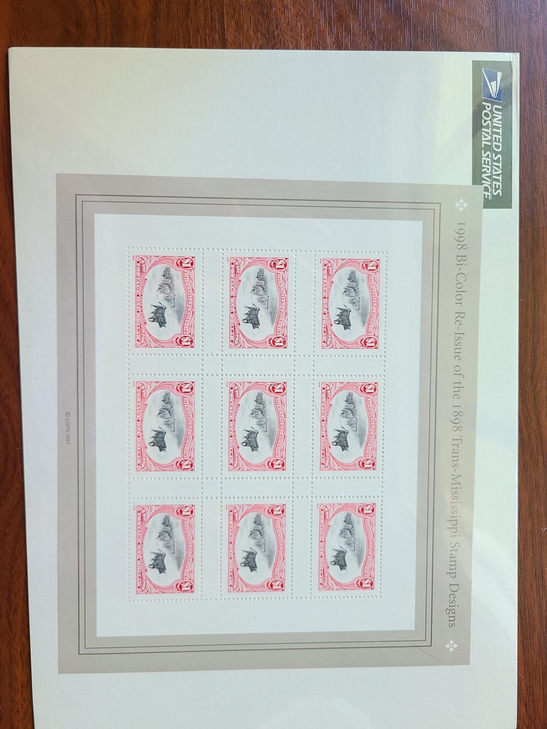 1998 Bi-color Re-issue of the 1898 Trans Mississippi Cattle in Storm ...