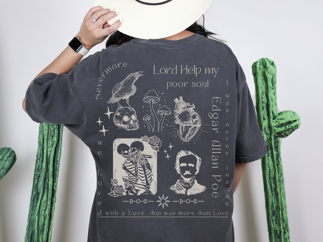 Poet Shirt Edgar Allan Poe Comfort Colors T-shirt Dark Academia Shirt ...