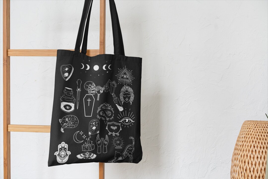 Witch Tote Bag Aesthetic Tote Bag Cottagecore Tote Bag Cotton Tote Bag ...