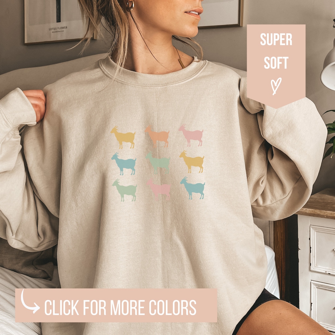 Goat Sweatshirt Goat Stuff Goat Sweater Cute Goats - Etsy