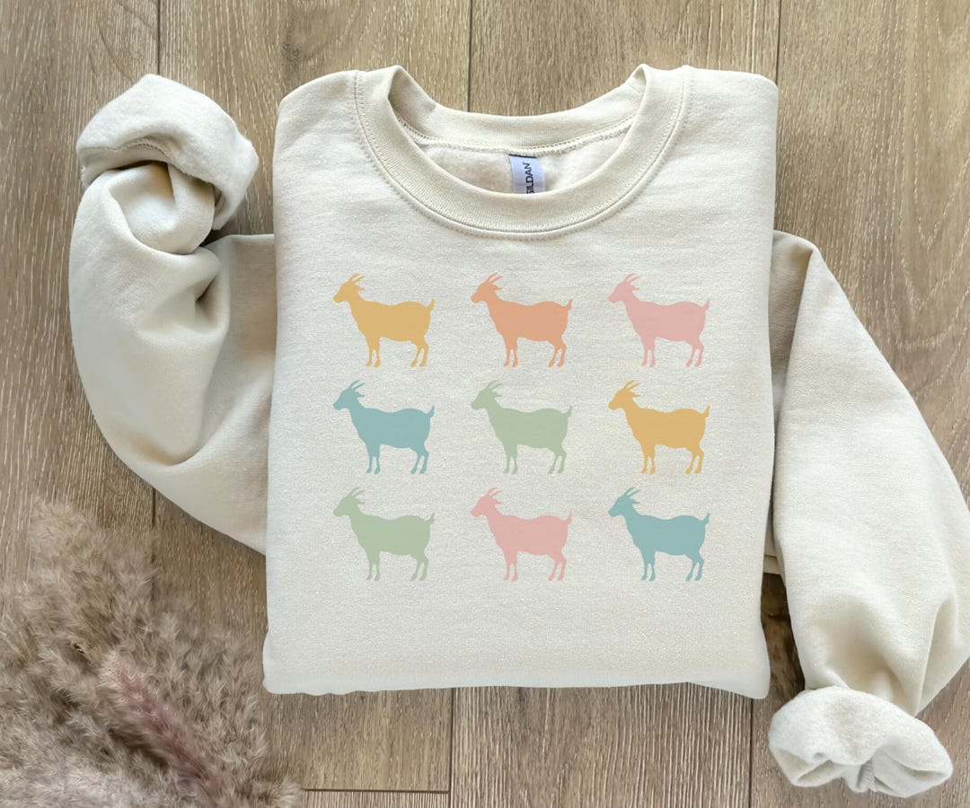 Goat Sweatshirt, Goat Stuff, Goat Sweater Cute Goats Sweatshirt, Funny ...