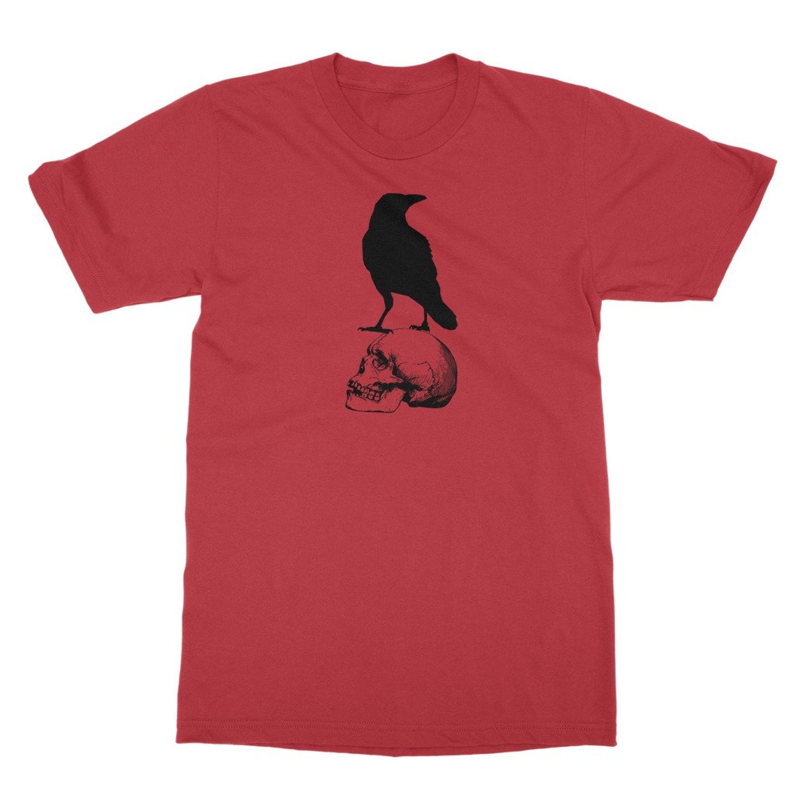Skull and Crow T-shirt Raven Shirt Crow Shirt Gothic Shirt Occult Shirt ...