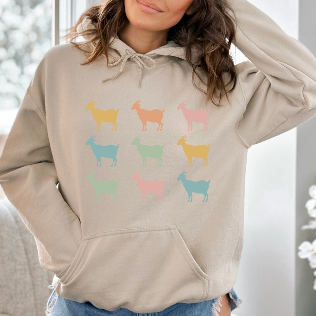 Pastel Goat Hoodie, Farm Animal Sweatshirt - Etsy