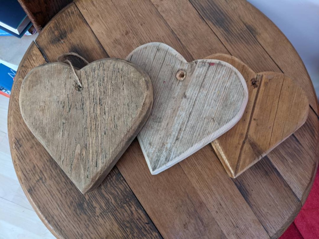 Reclaimed Wood Love Hearts - Etsy UK