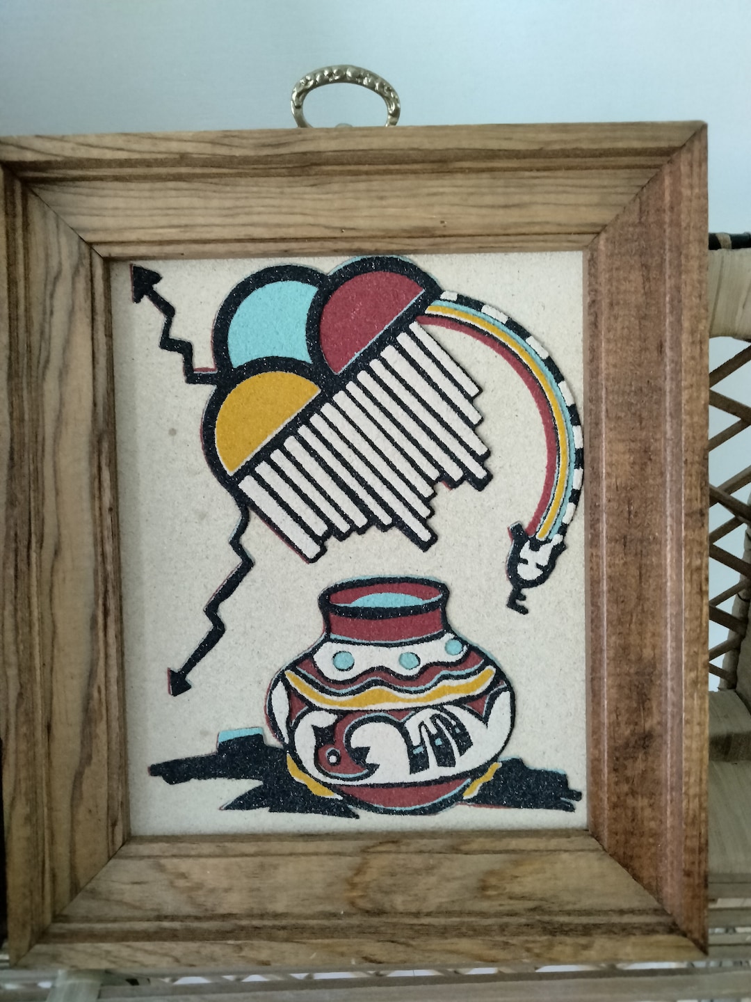 Native American Sand Painting, "rain Pottery" Rainbow Way LTD - Etsy