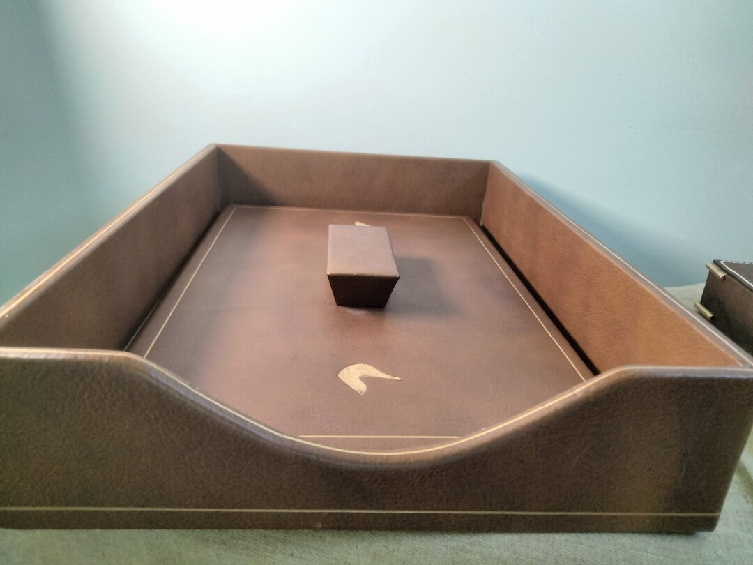 Gucci Leather Desk Set, Vintage Ashtray and Letter Tray - Etsy