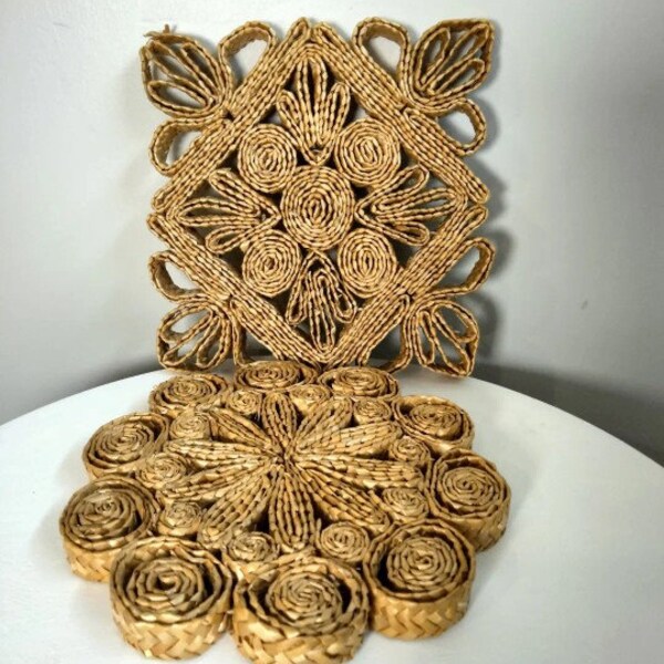 Straw Trivets - Etsy