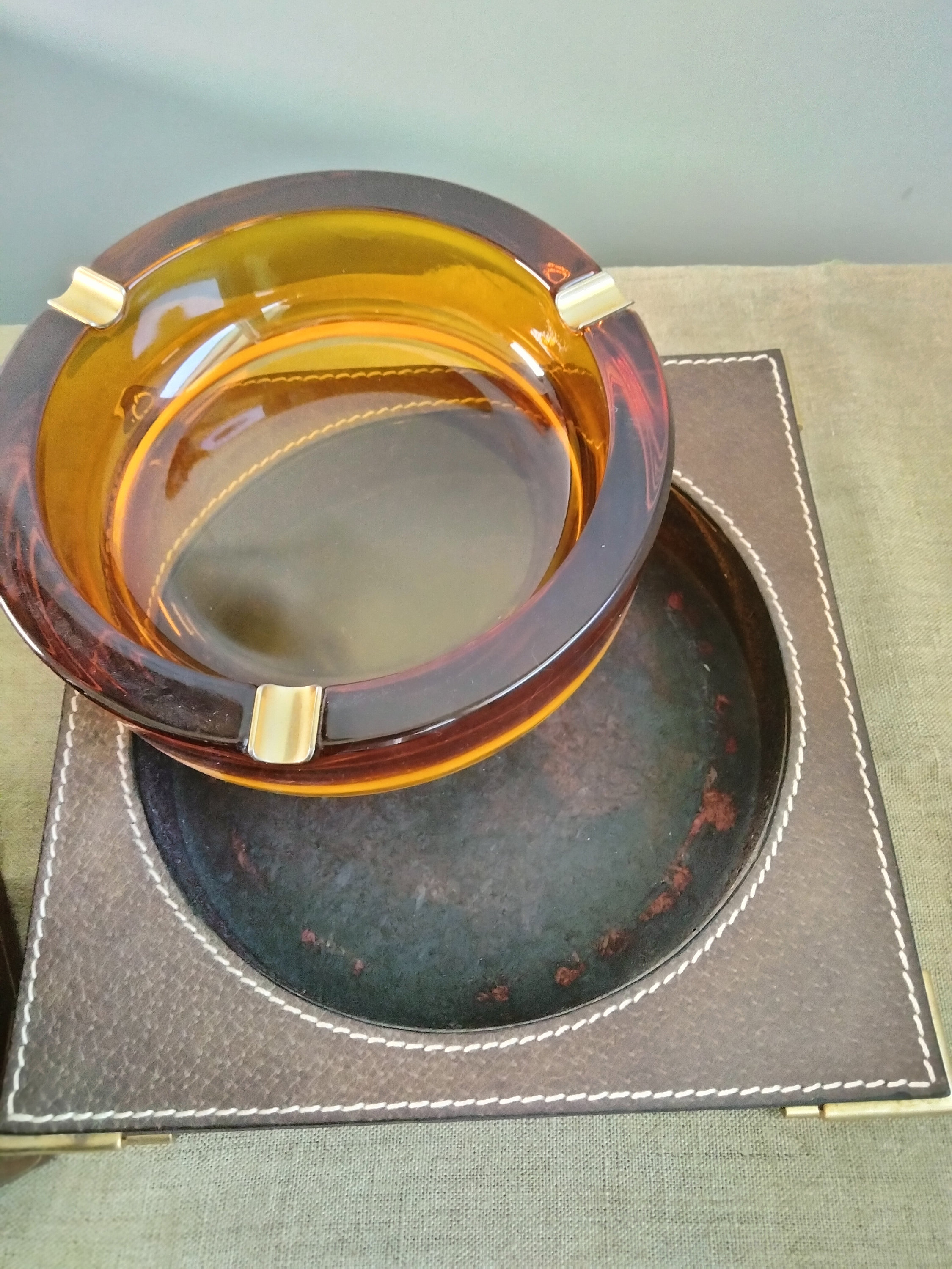 Gucci Leather Desk Set Vintage Ashtray and Letter Tray - Etsy