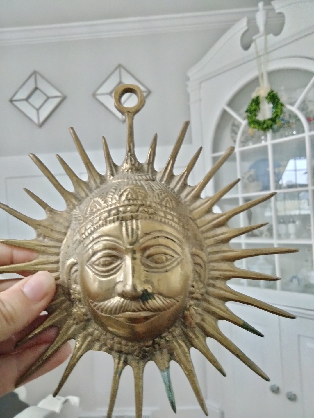 Solid Brass Engraved Hindu God of Sun Wall Hanging - Etsy