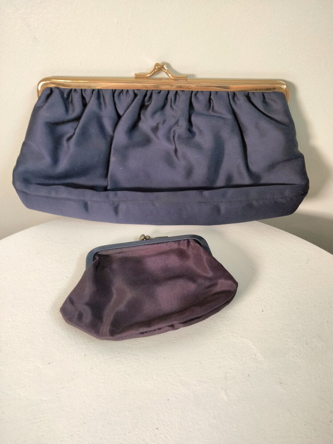Ingber Blue Fabric Clutch With Coin Purse. - Etsy