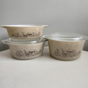 Set of 3 Pyrex Casserole Dishes in Forest Fancies Pattern - Etsy