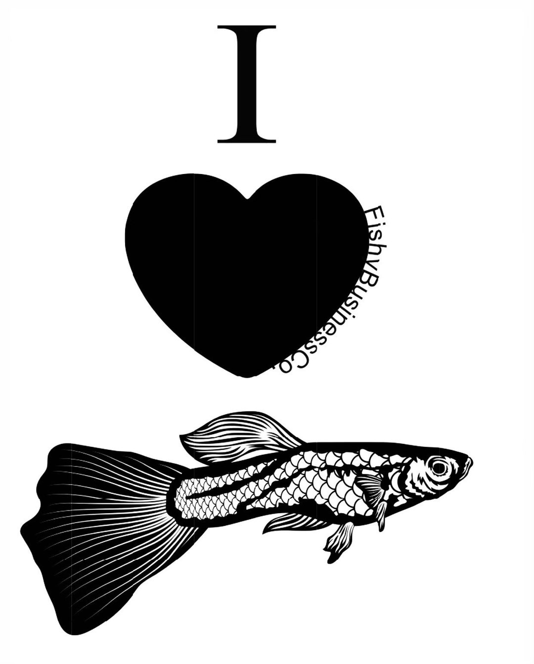 I Heart Guppies and Other Fish Decals - Etsy