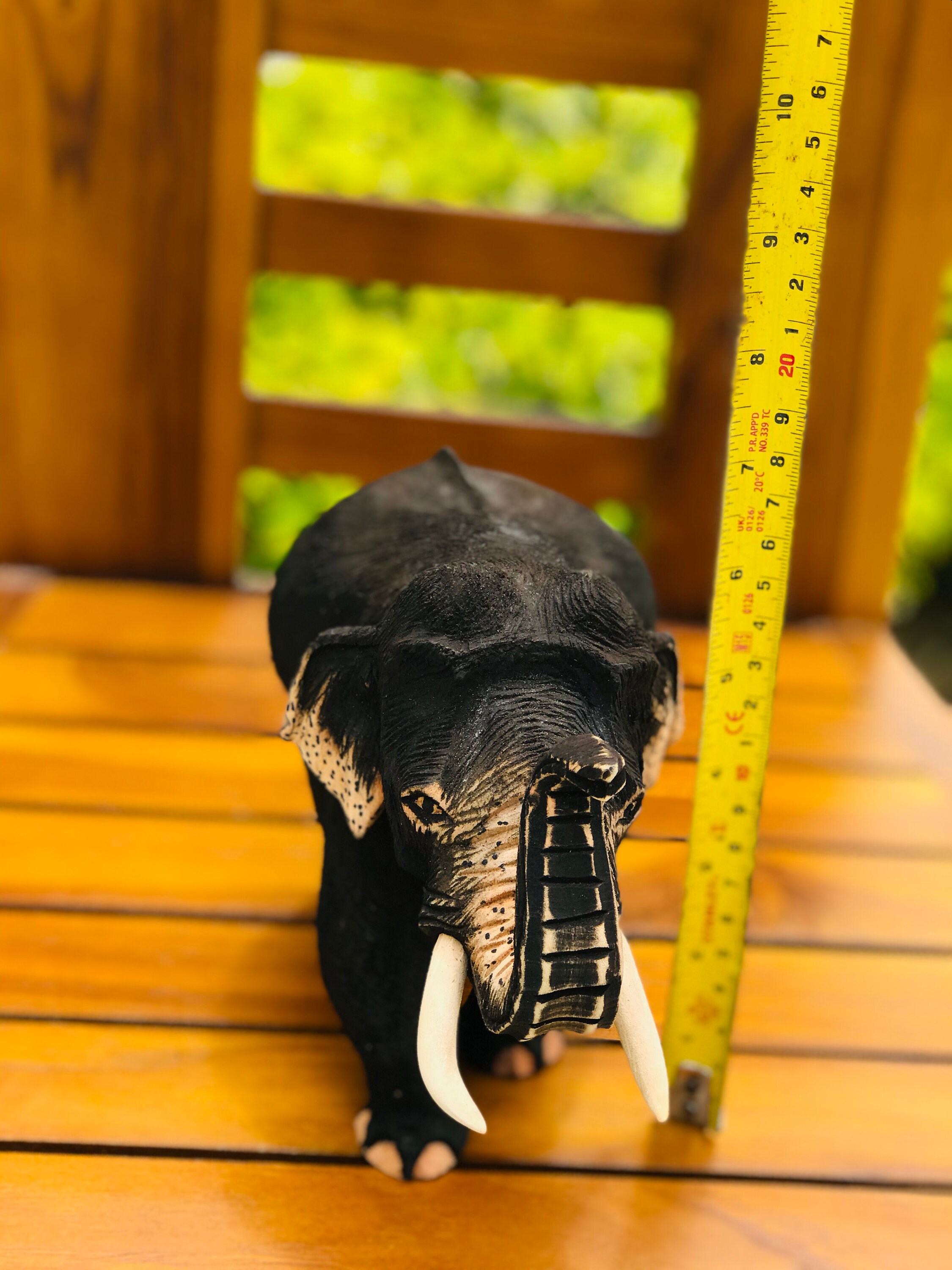 WOODEN ELEPHANT Trunk Srilankan Wild Wood Curved Hand Wood Figurine ...