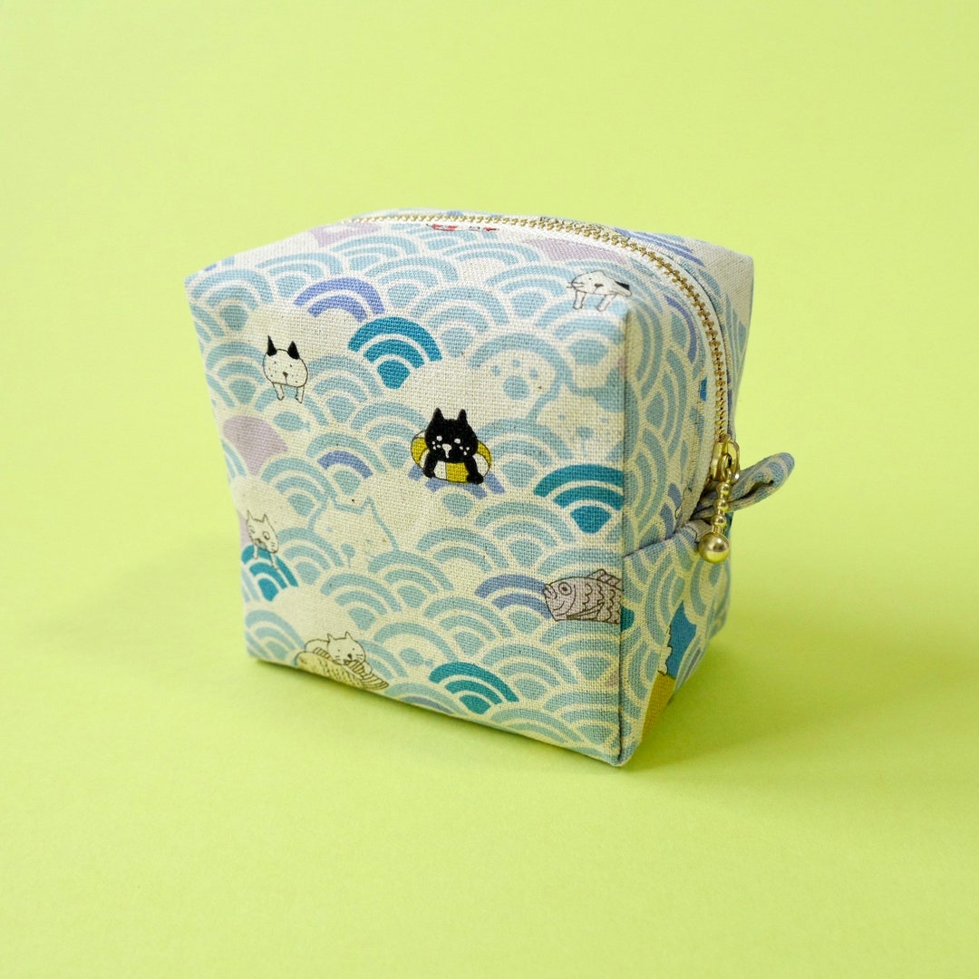 Square Pouch Cat, Cat Zipper Bag, Makeup Bag, Travel Size Pouch, School ...
