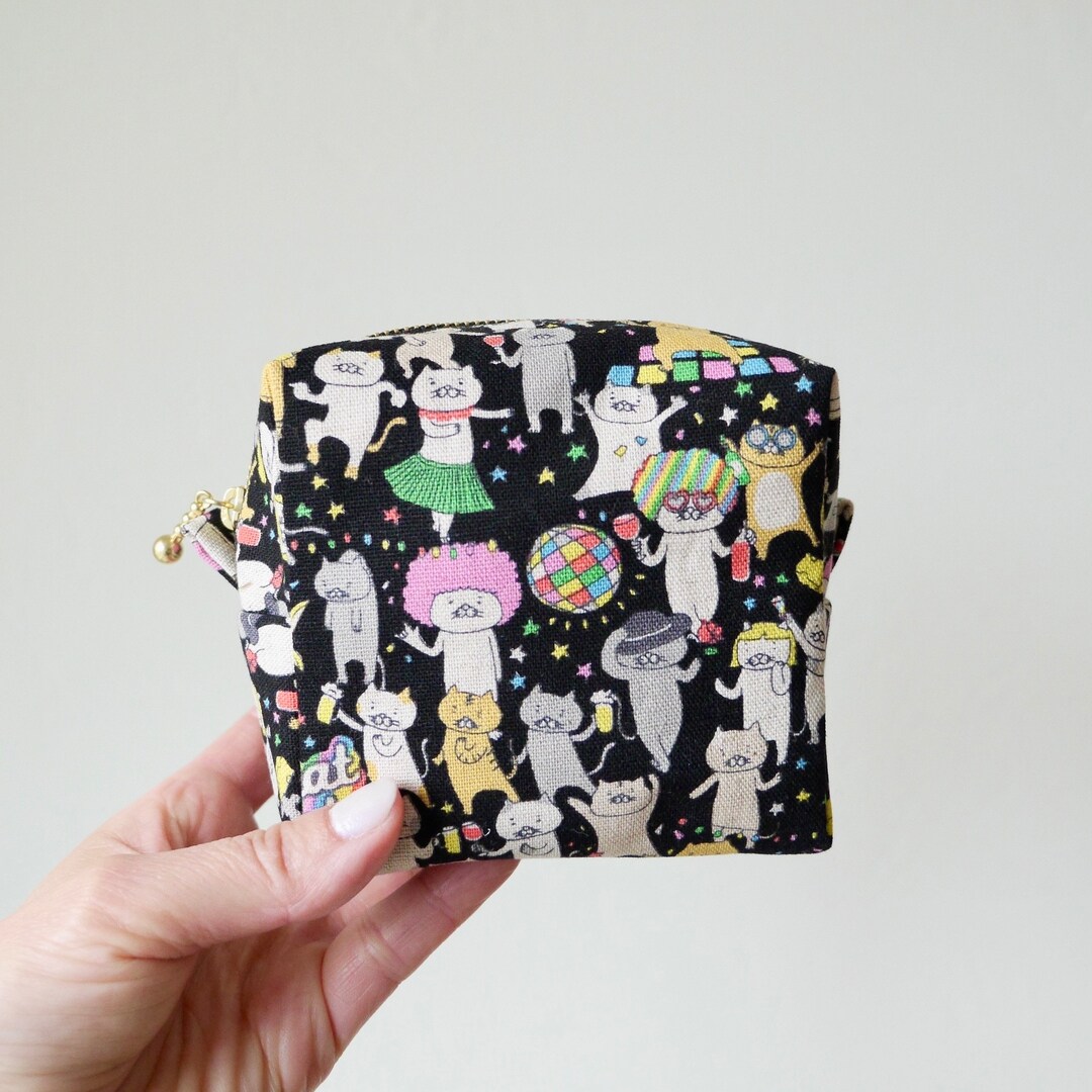 Square Pouch - Party Cat, Cat Zipper Bag, Makeup Bag, Travel Size Pouch ...