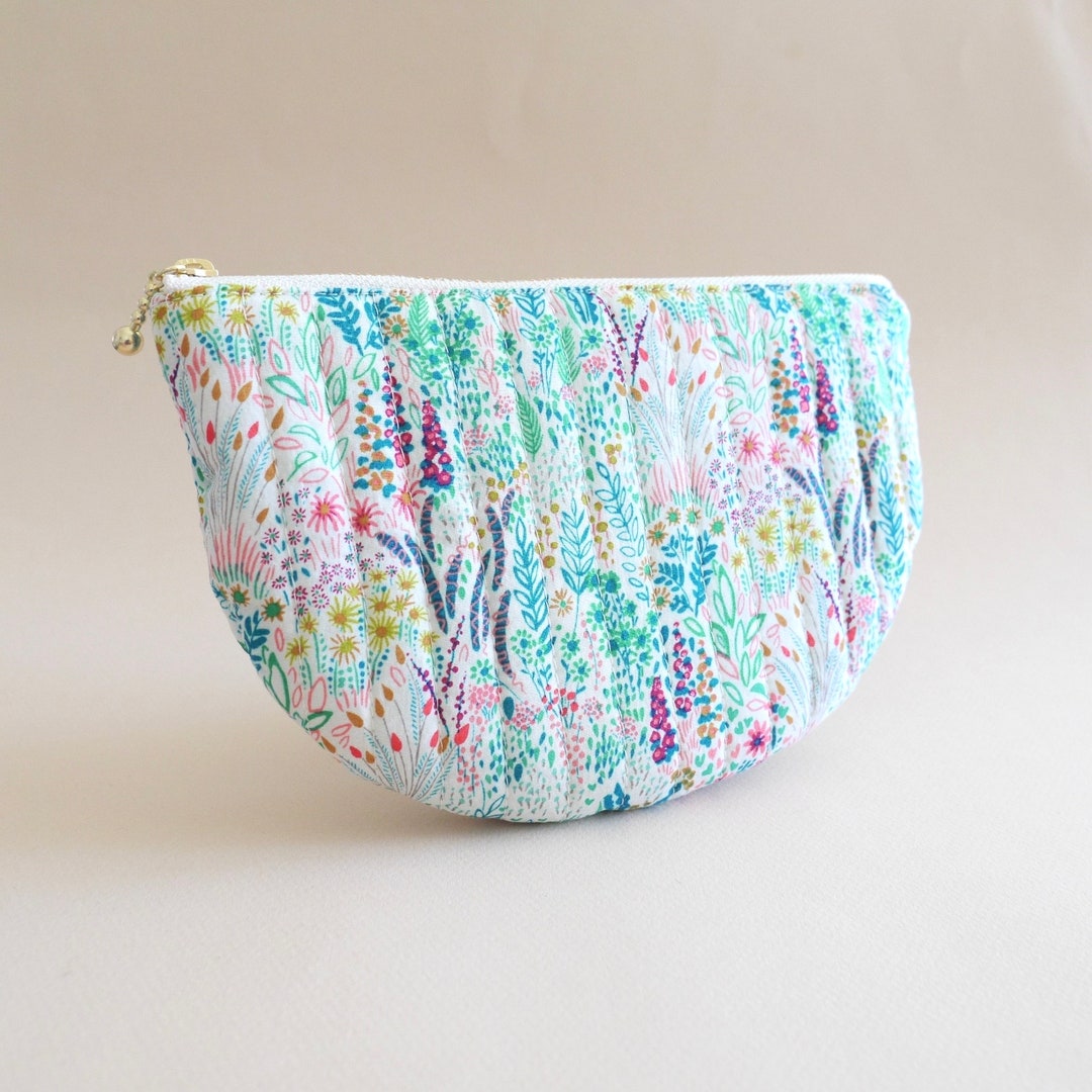 Made-to-order: Half Circle Pouch, Floral All Over Pouch, Quilted Pouch ...