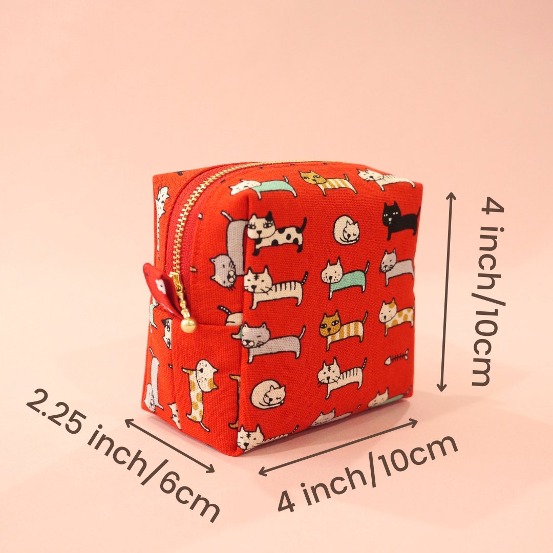 Made-to-order: Square Pouch, Cat Zipper Bag, Boxy Pouch, Makeup Bag ...