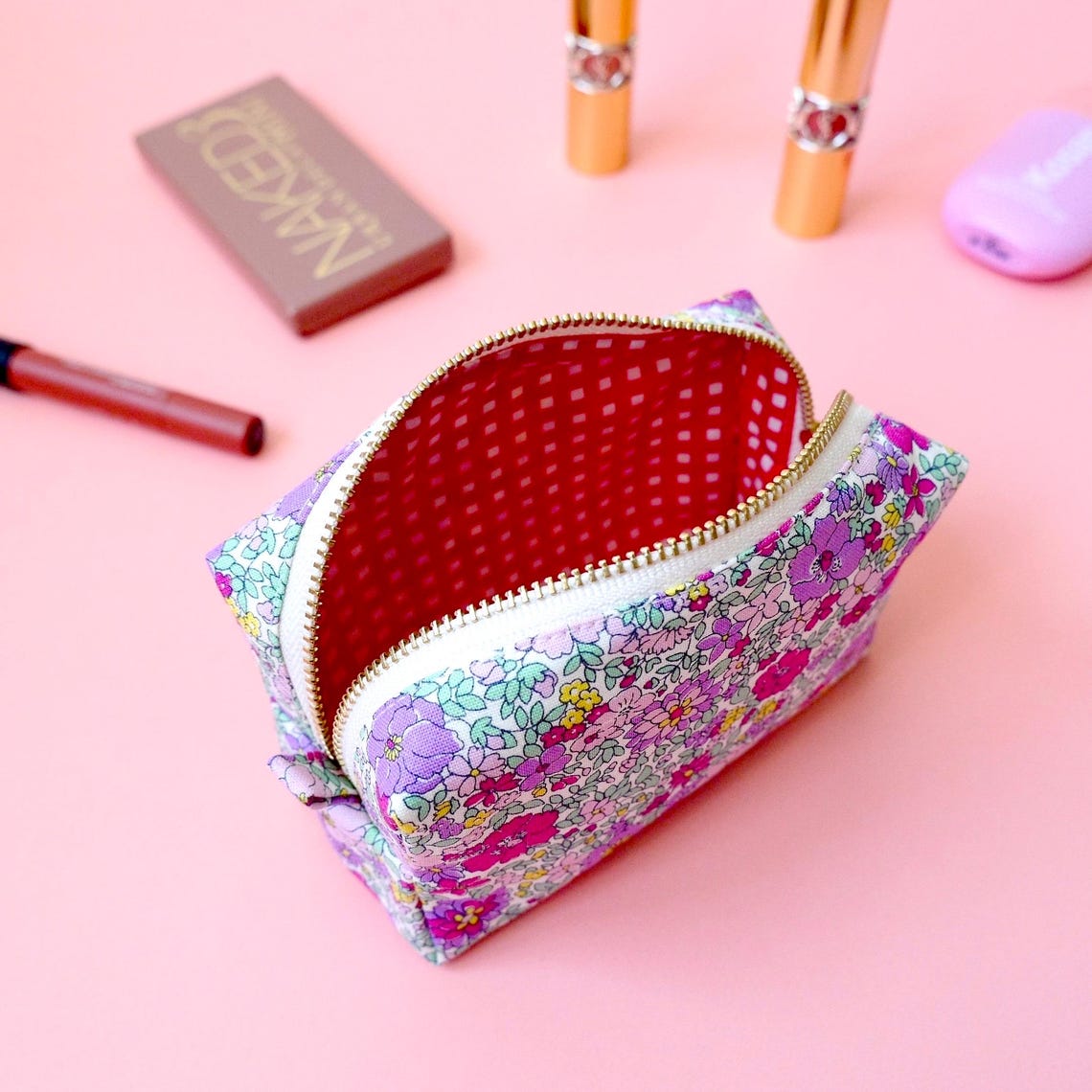 Mini Boxy Pouch - Rosa Library of London, Borsa con cerniera, Borsa per ...