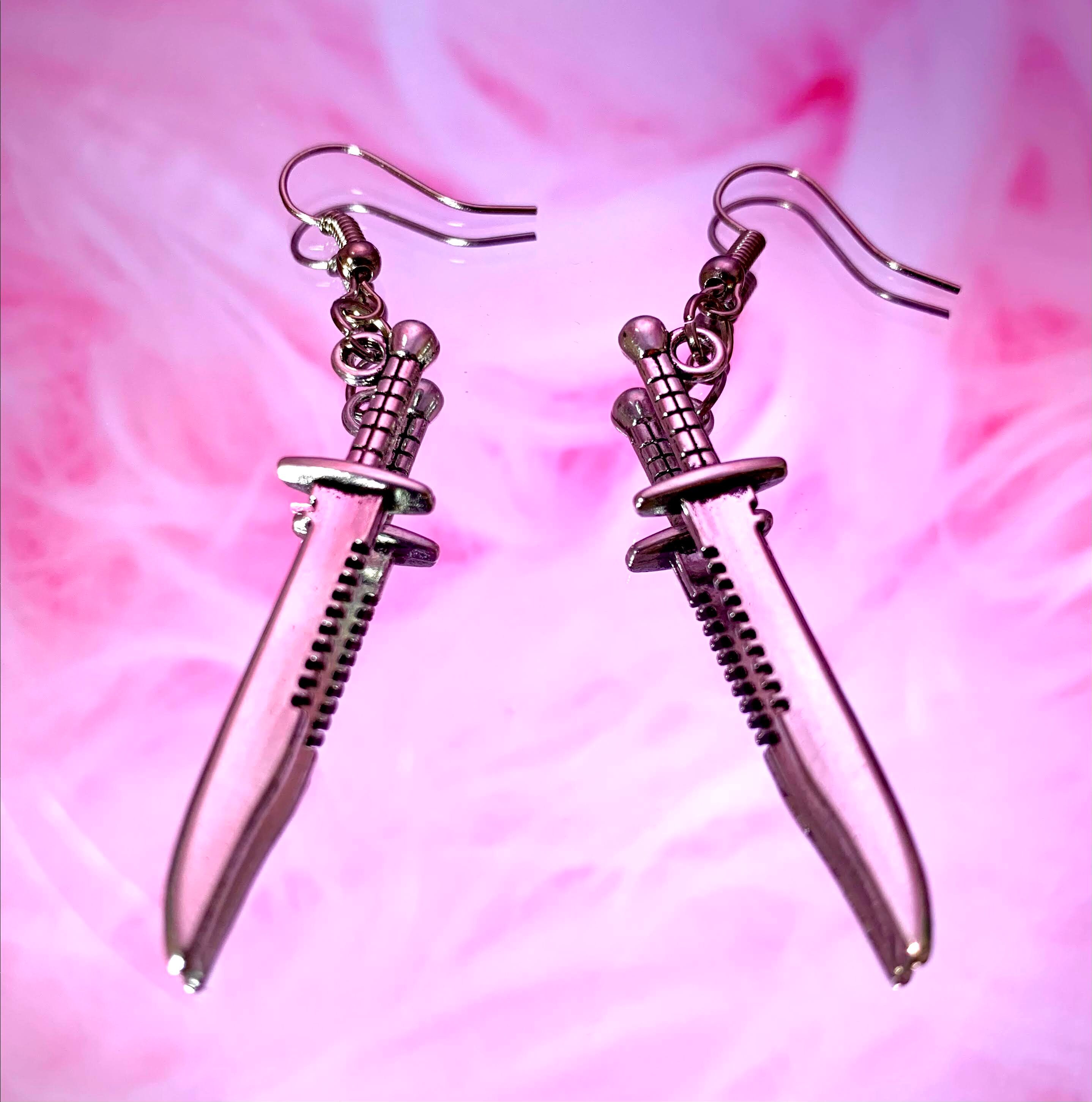 Pretty Cool Alt Grunge Goth Emo Metal Earrings - Etsy