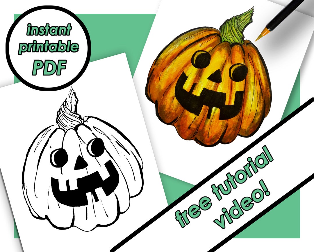 Coloring Page - Pumpkin Jack O Lantern - Coloring Sheet - Printable PDF ...