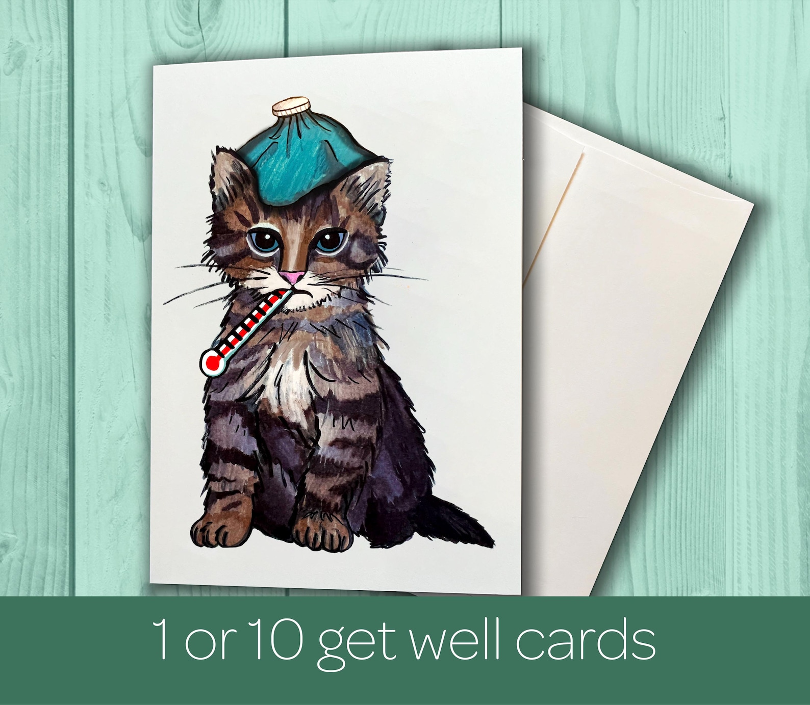Cat Get Well - Card Pack - Get Well, Feel Better, Sick, Hospital ...