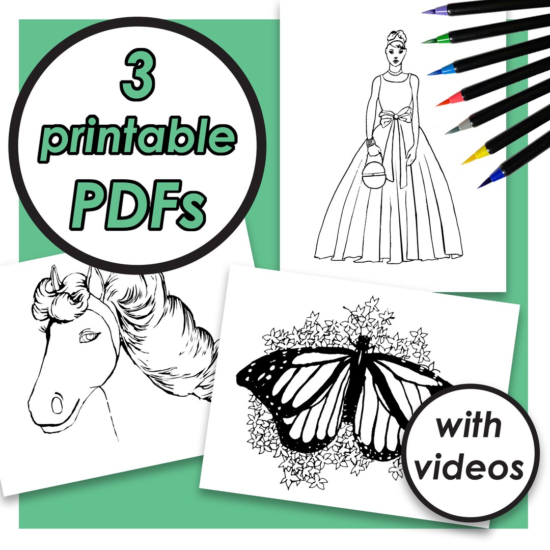 Printable Animal Coloring Pages for Kids, Horse, Princess, Butterfly ...