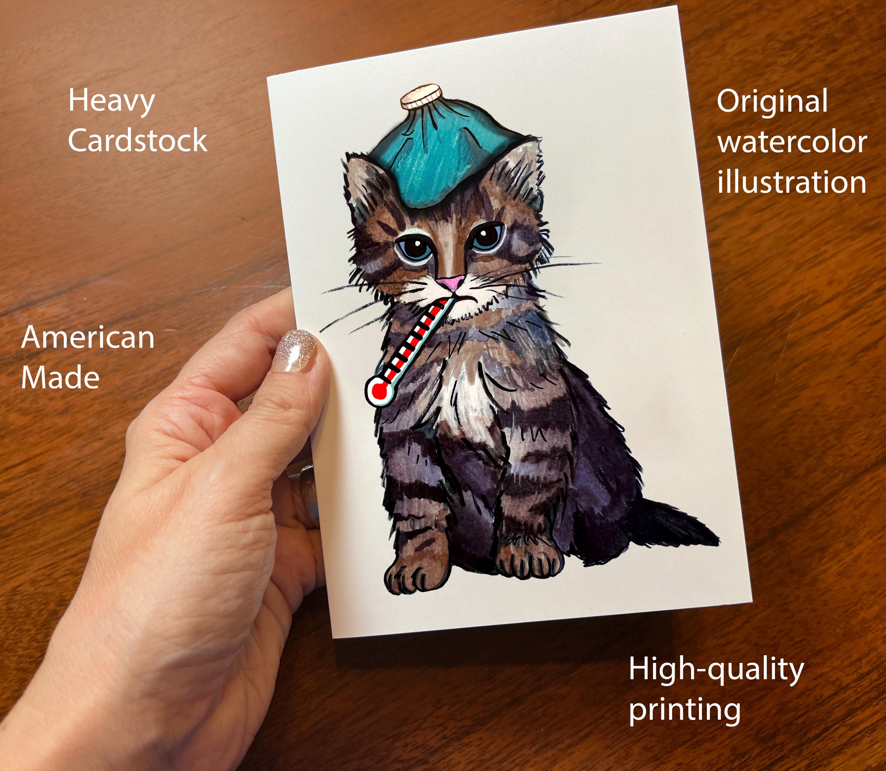 Cat Get Well - Card Pack - Get Well, Feel Better, Sick, Hospital ...
