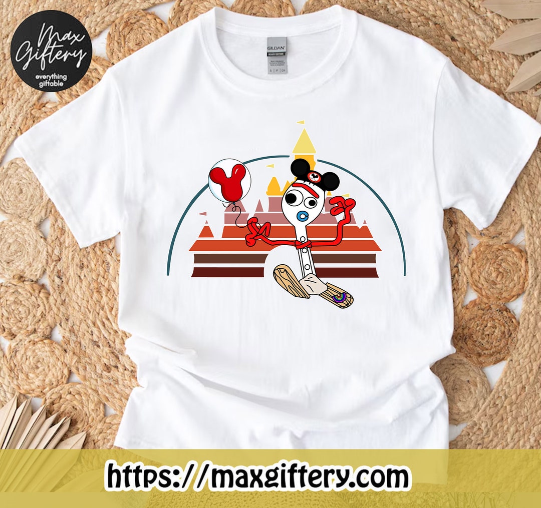 Funny Forky Carry Me Mickey Balloon Retro T-shirt, Disney Toy Story ...