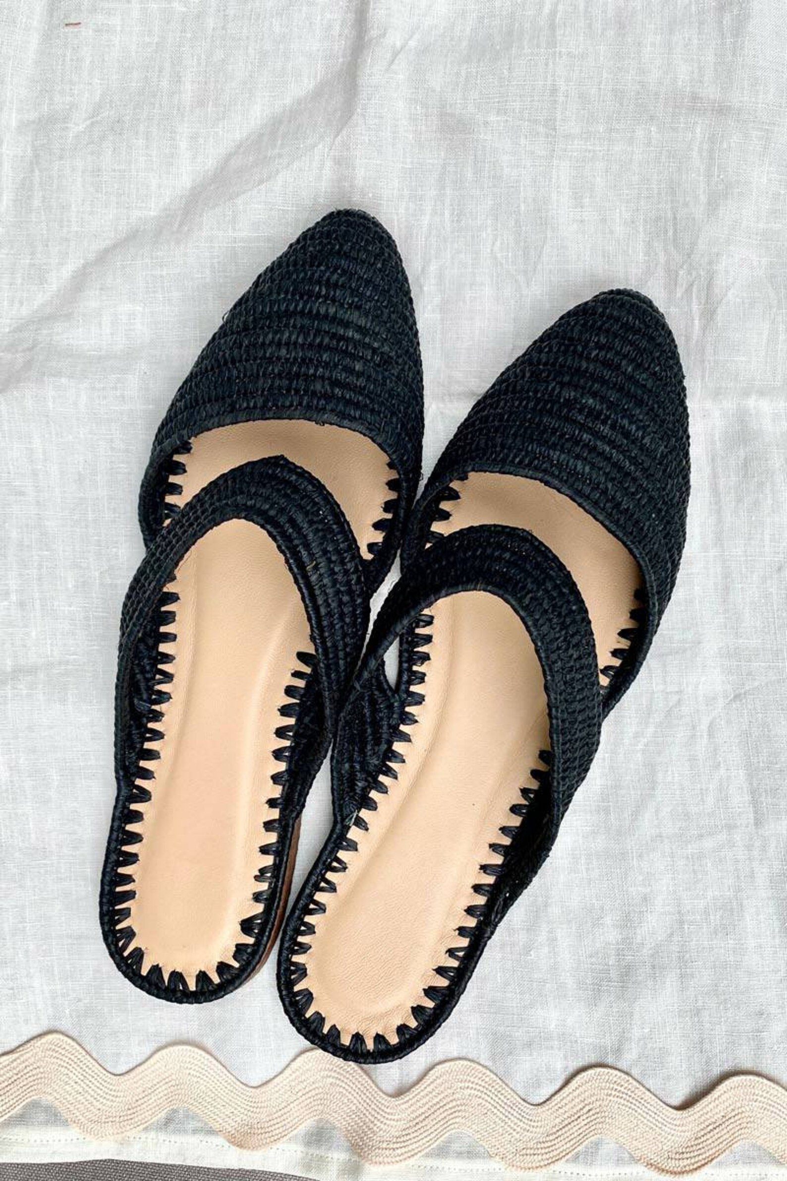 Moroccan Handmade Shoes Made of Natural Raffia, and Soles Real Leather ...