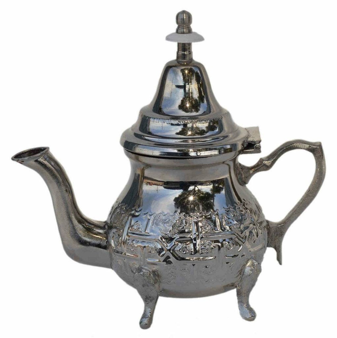 Moroccan Elegant Handcrafted Alpaca Silver Qudsi Teapot From - Etsy