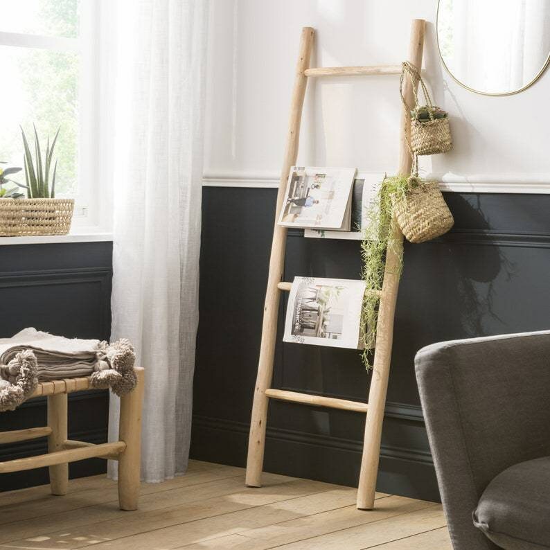 SUPERB Decorative Handcrafted Wooden Ladder 150 Cm in Lemon Wood 100% ...