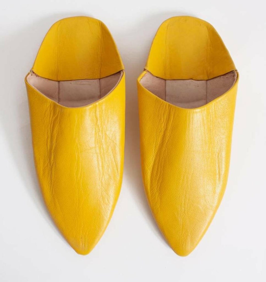 Women Moroccan Leather Babouche Slippers,traditional Moroccan Basic ...